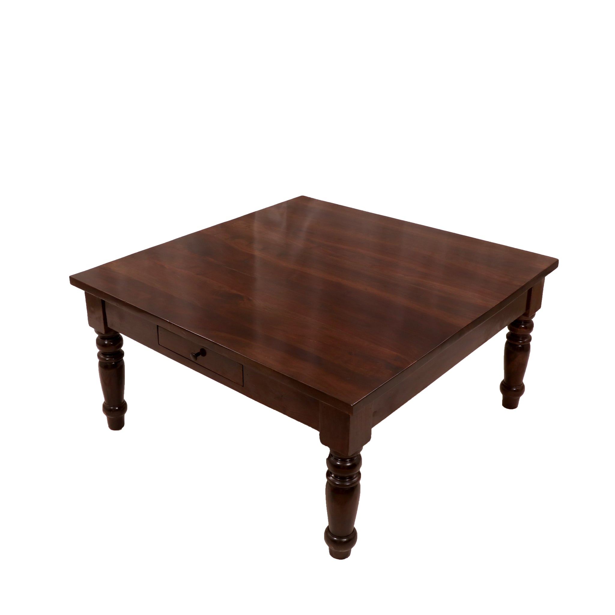 Solid Wood Square Coffee Table with Storage Drawer