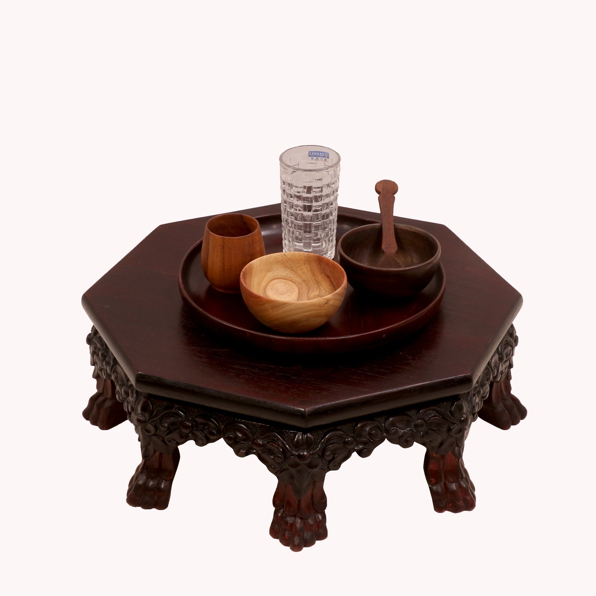 Rich Carved Wooden Bajot