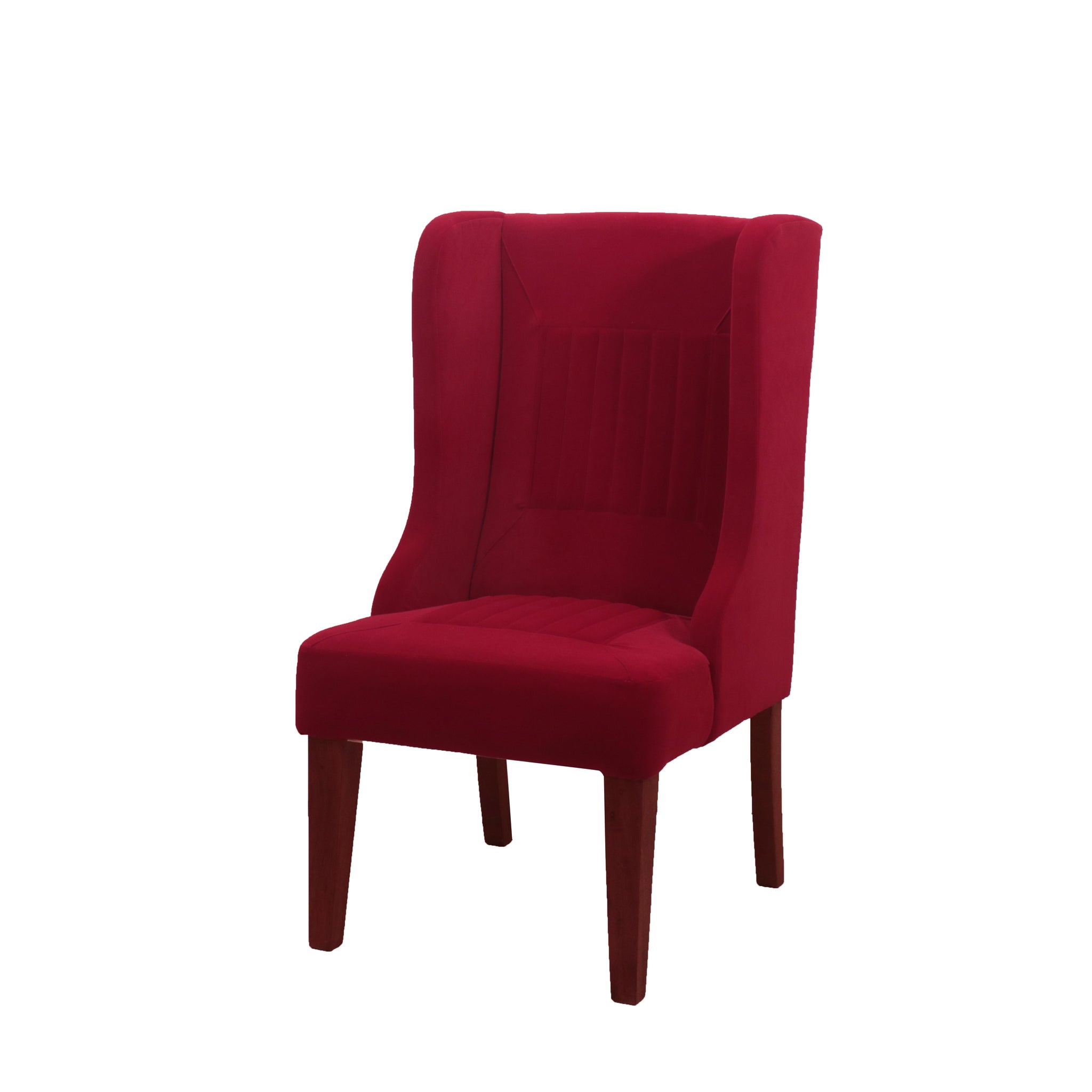 Glorious Bright Vitage Red Handmade Wooden Winged Chair